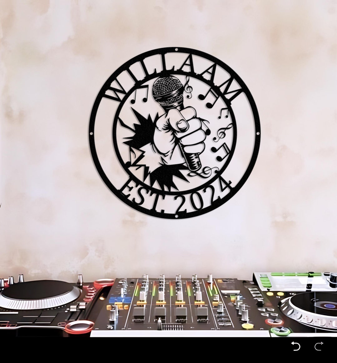 Personalized Microphone Metal Wall Art, Microphone Gift, Microphone ...