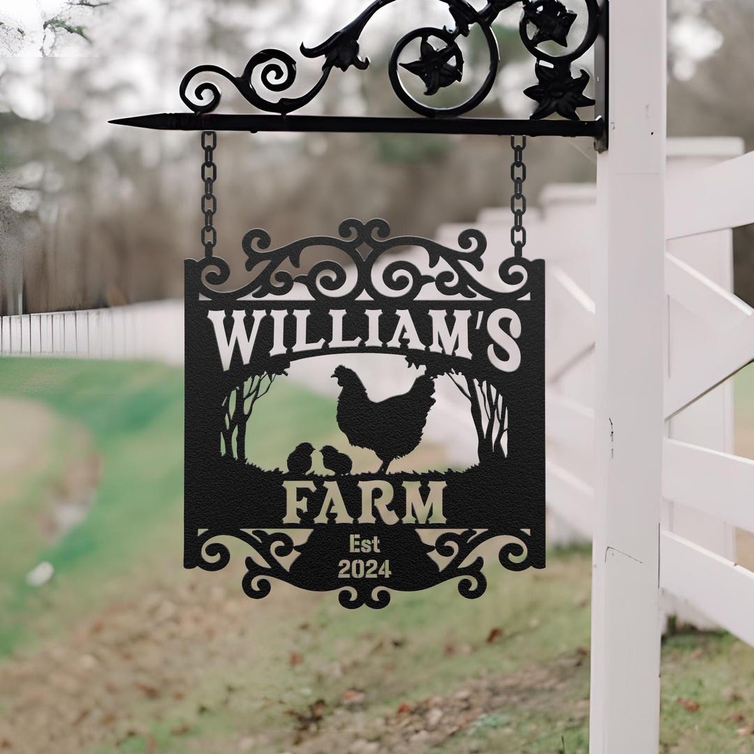 Custom Chicken Coop Sign, Personalized Hen House Sign, Metal Chicken ...
