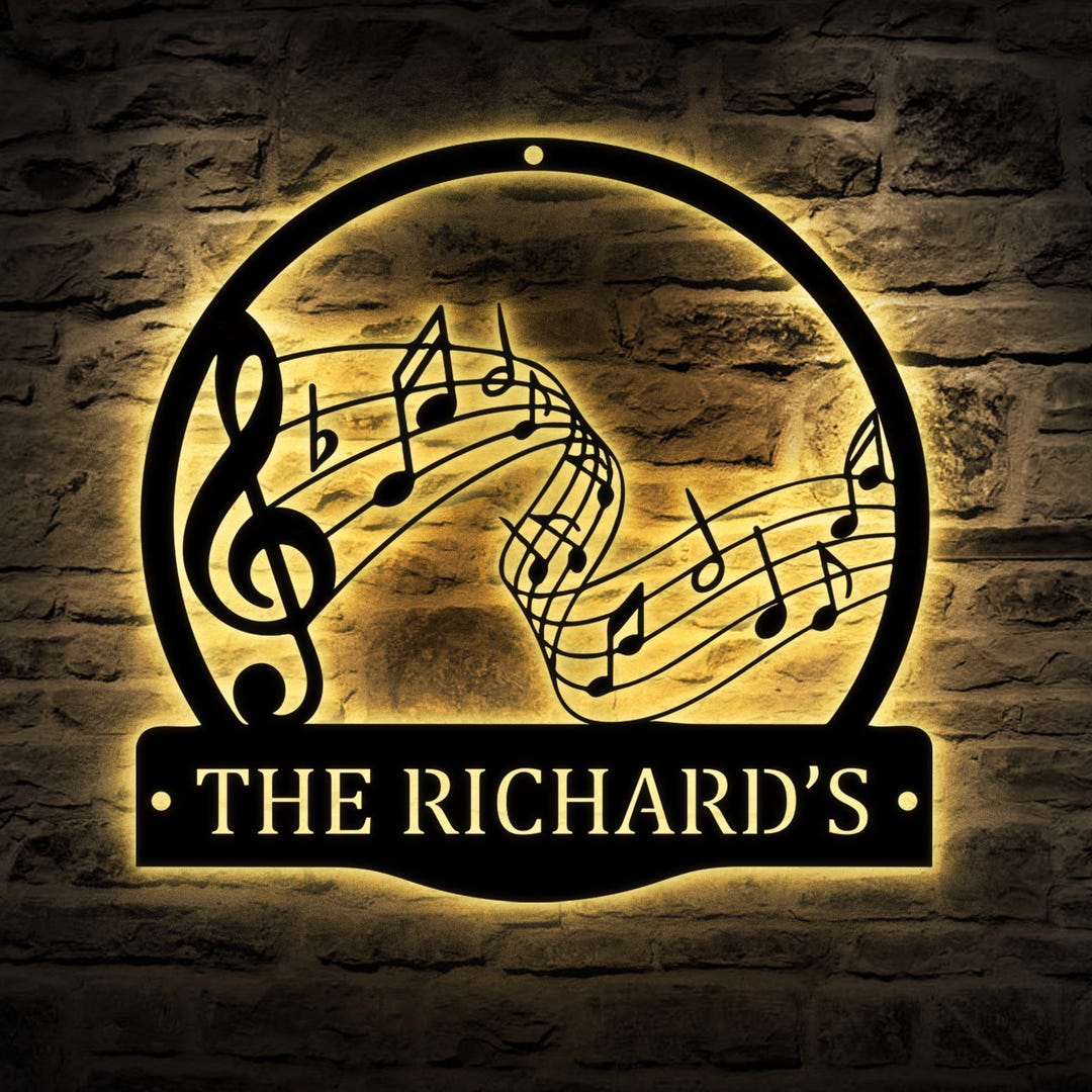 Custom Music Notes Metal Sign,musical Notes Wall Art,personalized Music ...