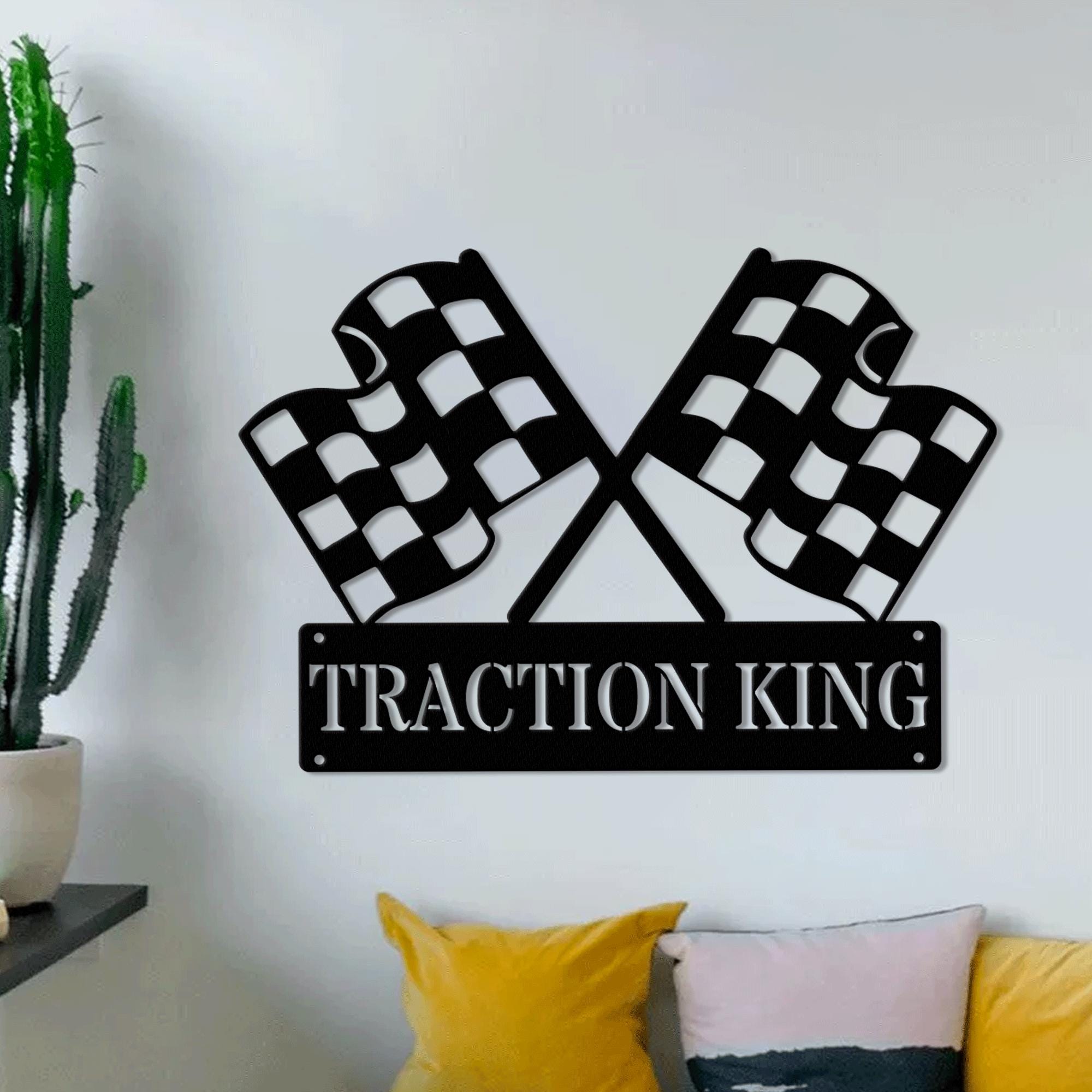 Checkered Flag Metal Wall Art With LED, Personalized Race Flags Metal ...