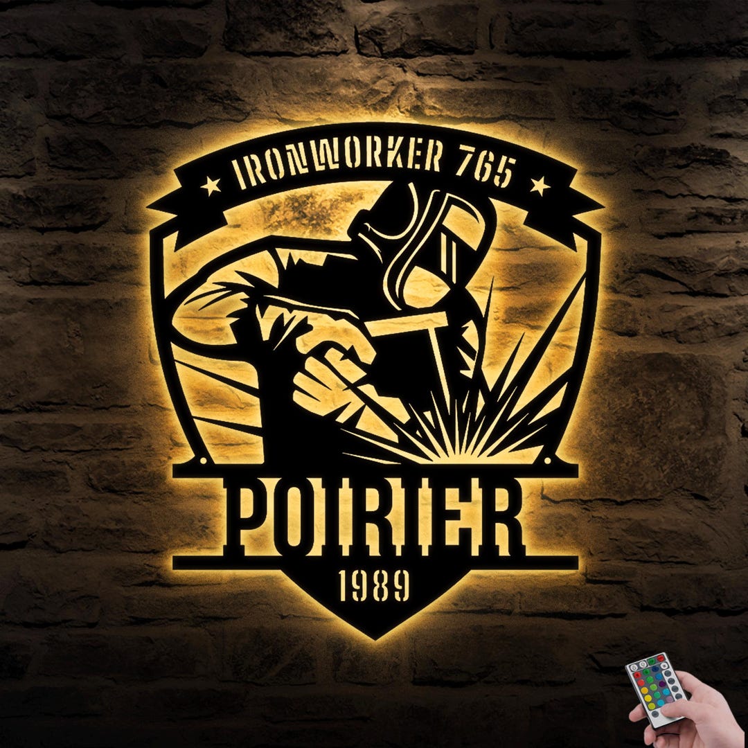 Personalized Welder Metal Wall Sign, Custom Mechanic Name Art ...