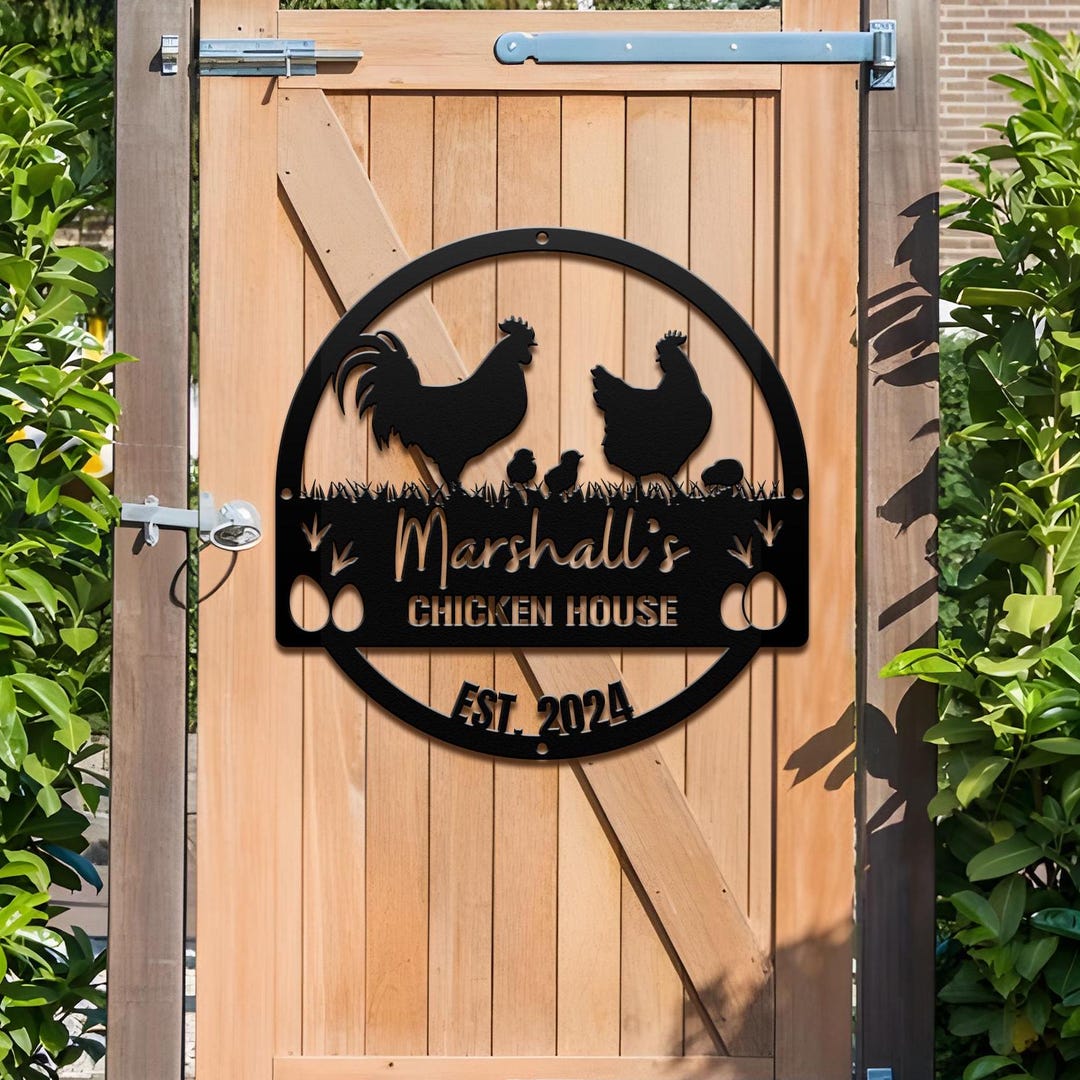Chicken Coop Sign, Custom Hen House Sign, Personalized Metal Chicken ...