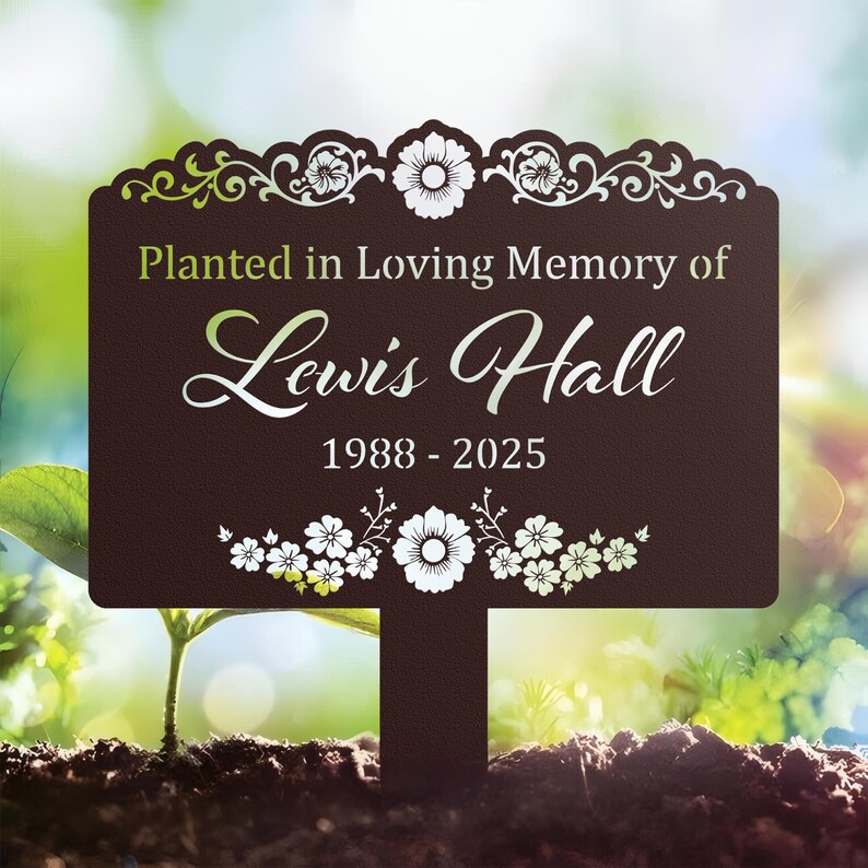Personalized Memorial Garden Sign, Planted in Loving Memory Plaque ...