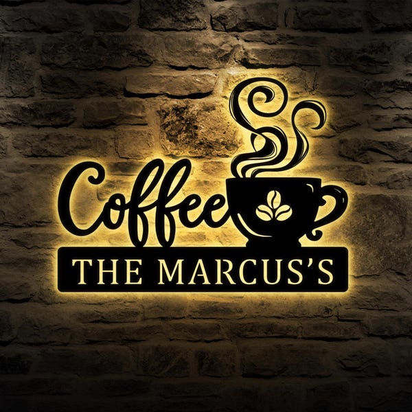 Light up Coffee Sign - Etsy