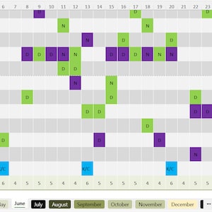 Monthly Staff Rota Template for Small Business and Big Companies - Etsy