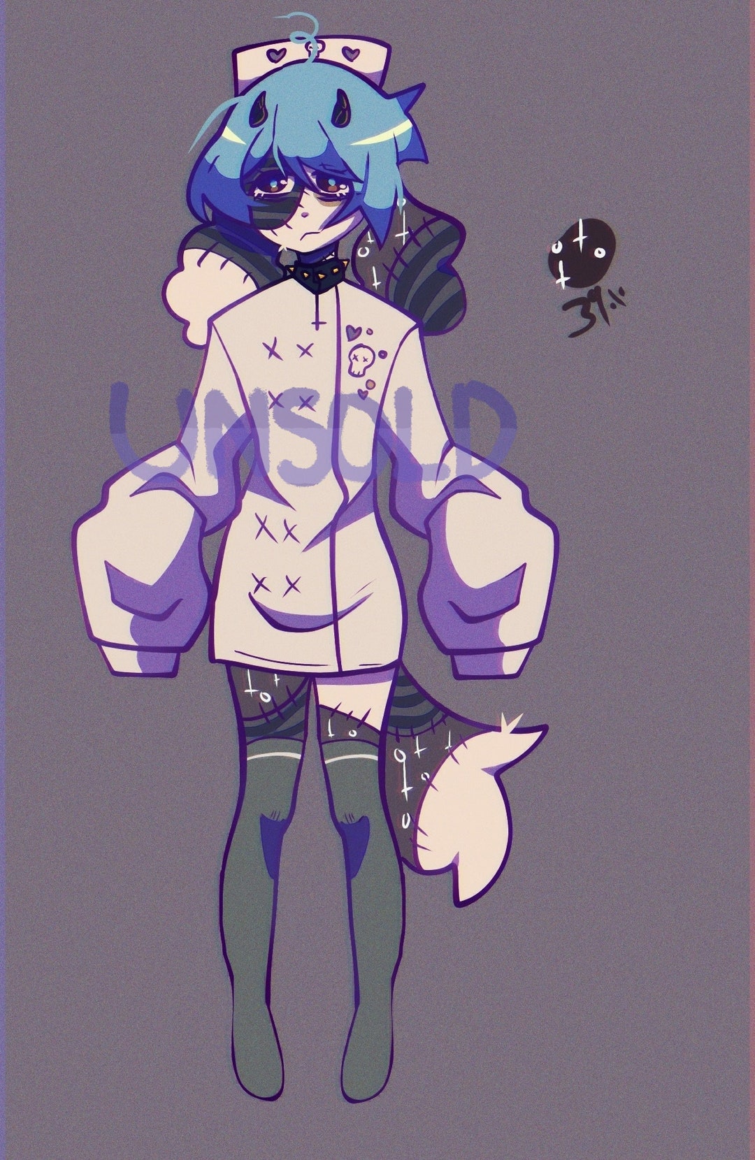 Zombie Nurse CS Furry / Fursona / Adoptable Character Ref Sheet - Etsy