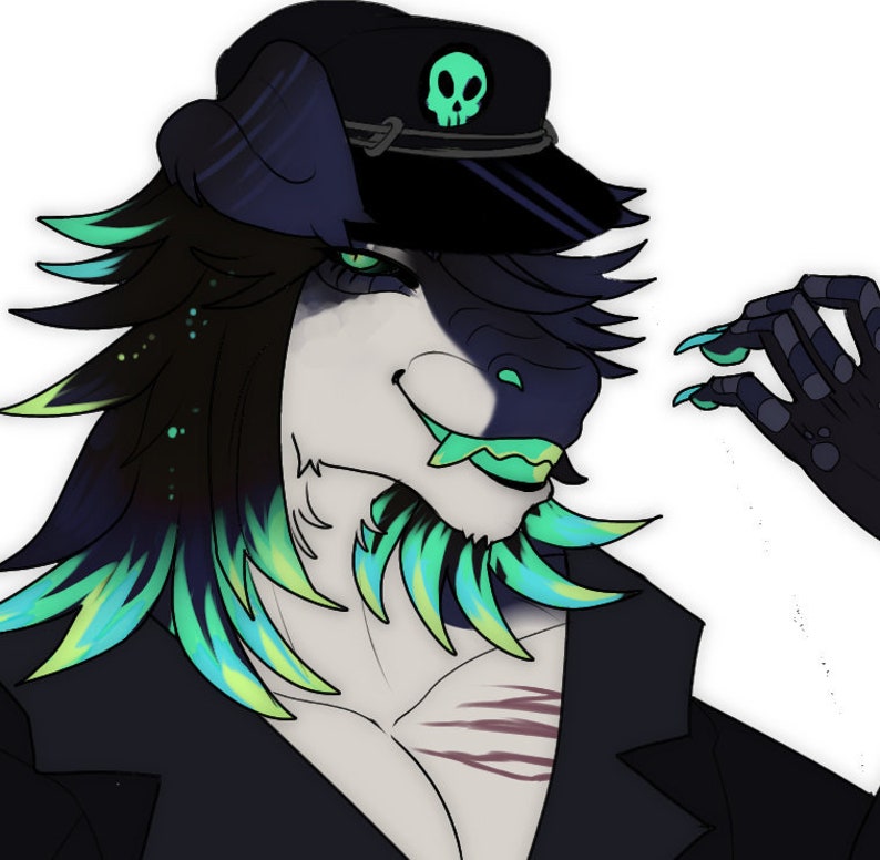 OLD SONA Ghost Dragon Pirate Furry / Fursona / Adoptable Double Sided Referenceerence Sheet ...