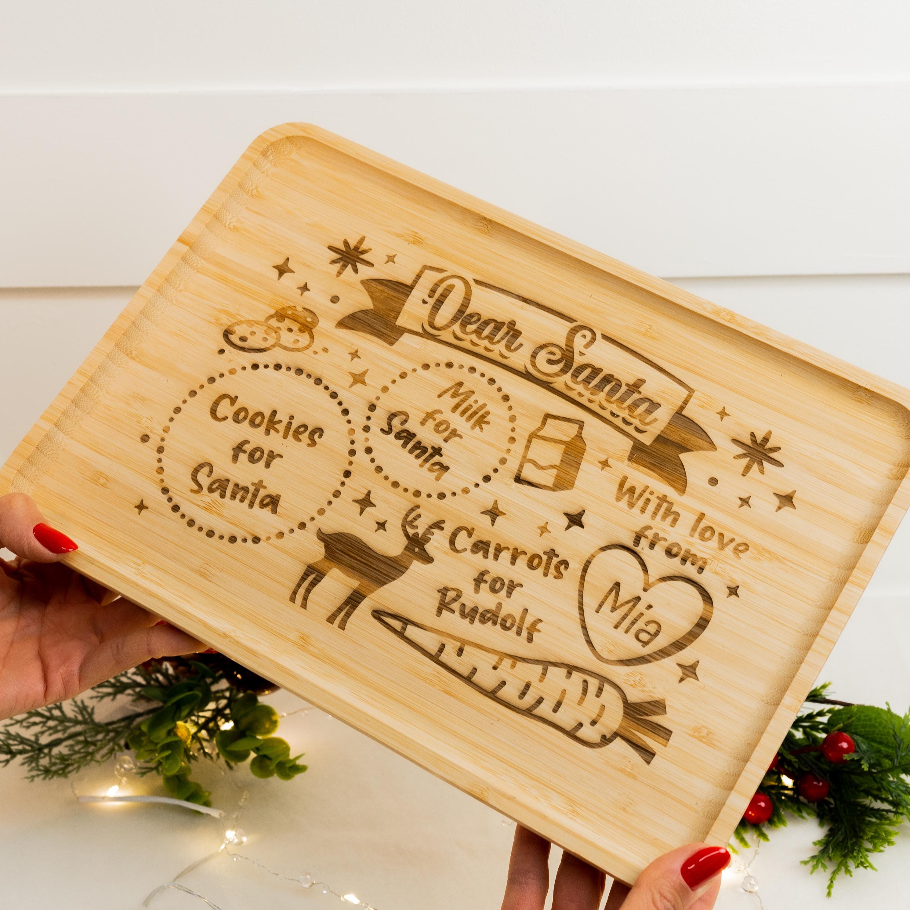 Personalised Bamboo Christmas Eve Santa Tray, Dear Santa Tray ...