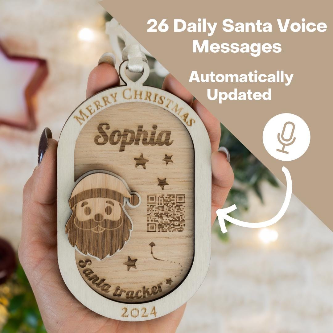 QR Santa Tracker Christmas Ornament, Christmas Countdown Santa Voice ...