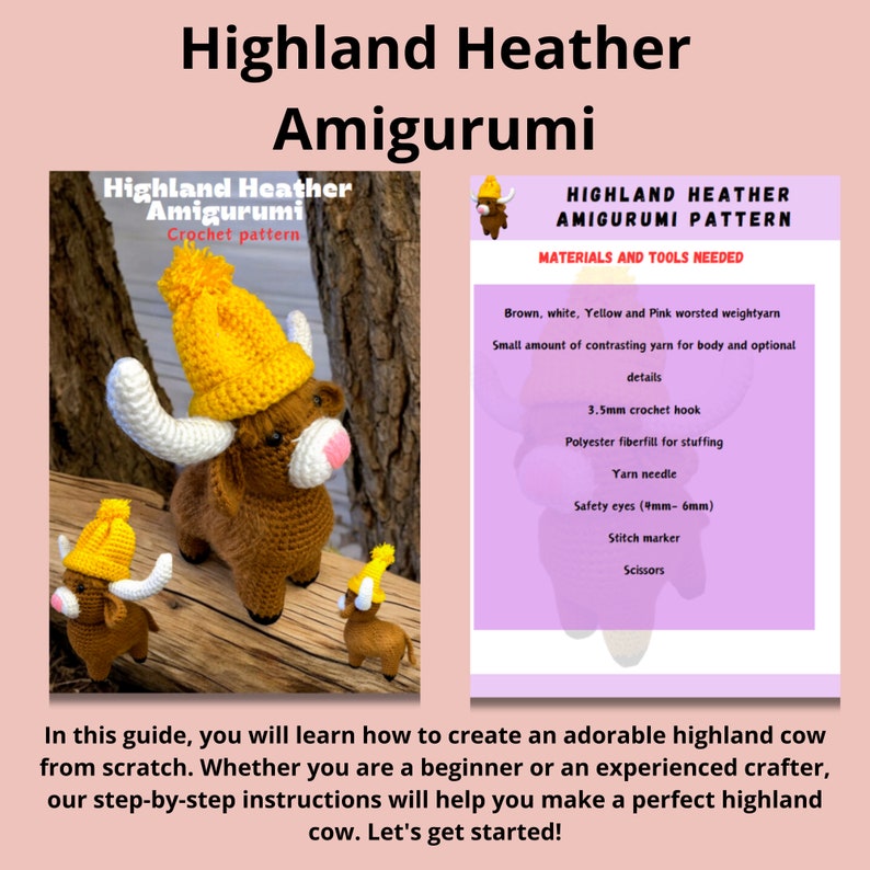 Crochet PATTERN Cute Highland Cow, Amigurumi Tutorial PDF in English ...