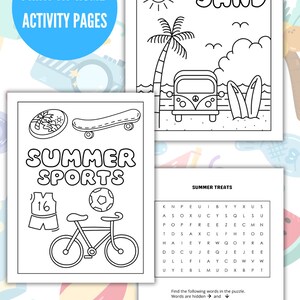 Printable Summer Coloring Pages, No Prep Print and Go Summer Kids Camp ...