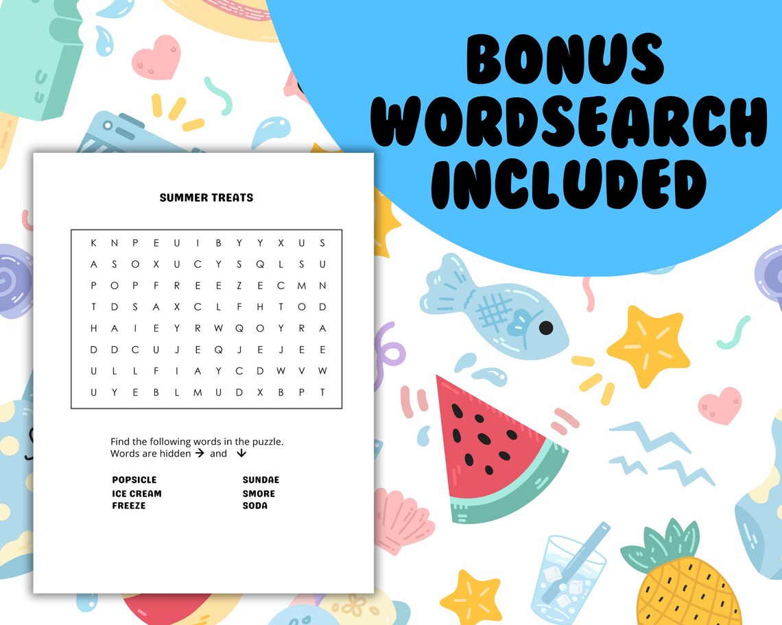 Printable Summer Coloring Pages, No Prep Print and Go Summer Kids Camp ...