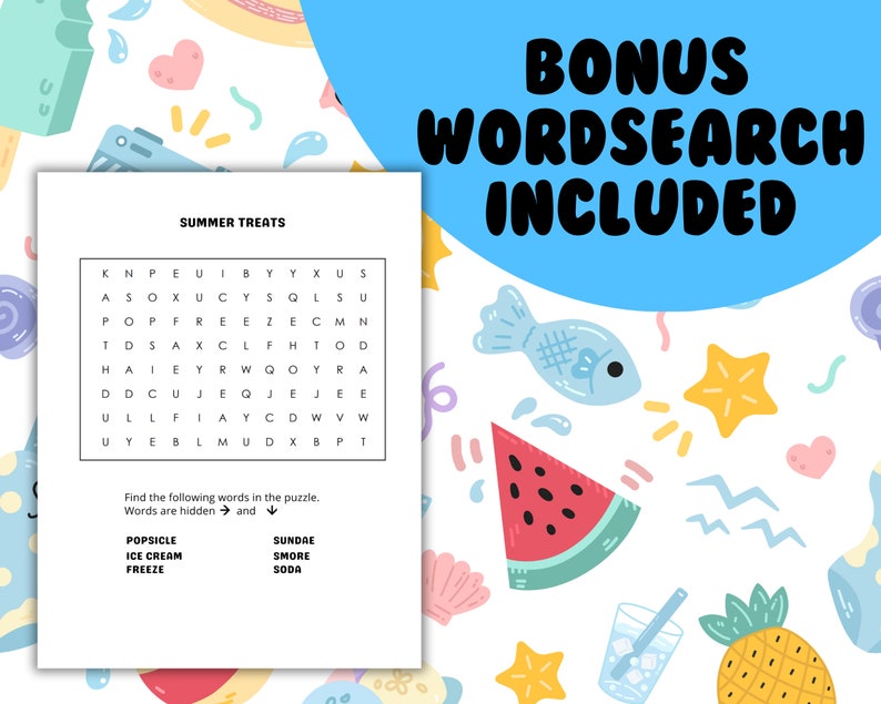 Printable Summer Coloring Pages, No Prep Print and Go Summer Kids Camp ...