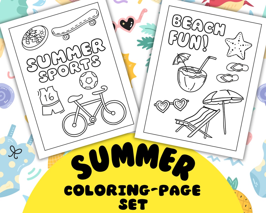 Printable Summer Coloring Pages, No Prep Print and Go Summer Kids Camp ...