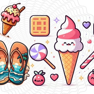 Summer Beach Clipart - Tropical Clipart - Pool Party Clipart - Instant ...