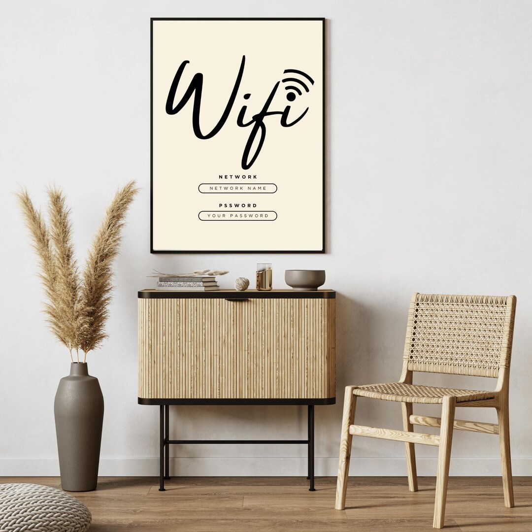 Wifi Password Sign Printable, Easy Editable Wifi Sign Template, Airbnb ...