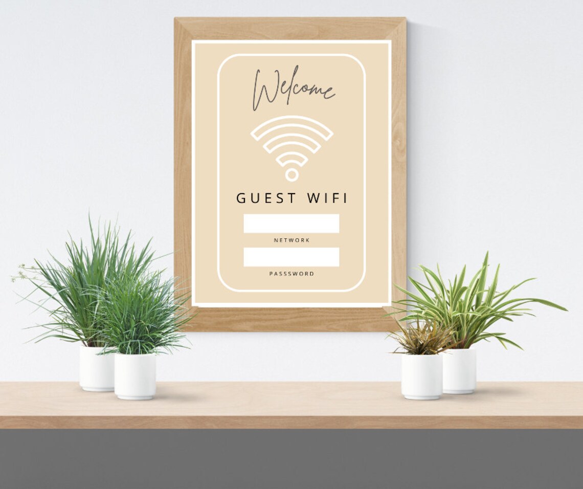 Wifi Password Sign Printable, Easy Editable Wifi Sign Template, Airbnb ...