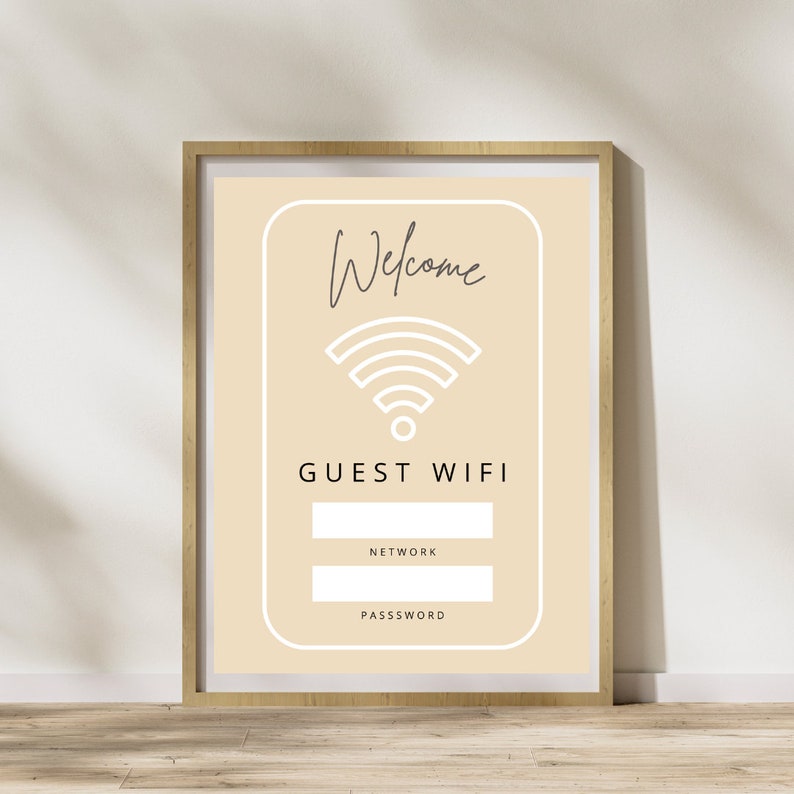 Wifi-wachtwoordbord Afdrukbaar, Eenvoudig Bewerkbaar Wifi-bordsjabloon ...