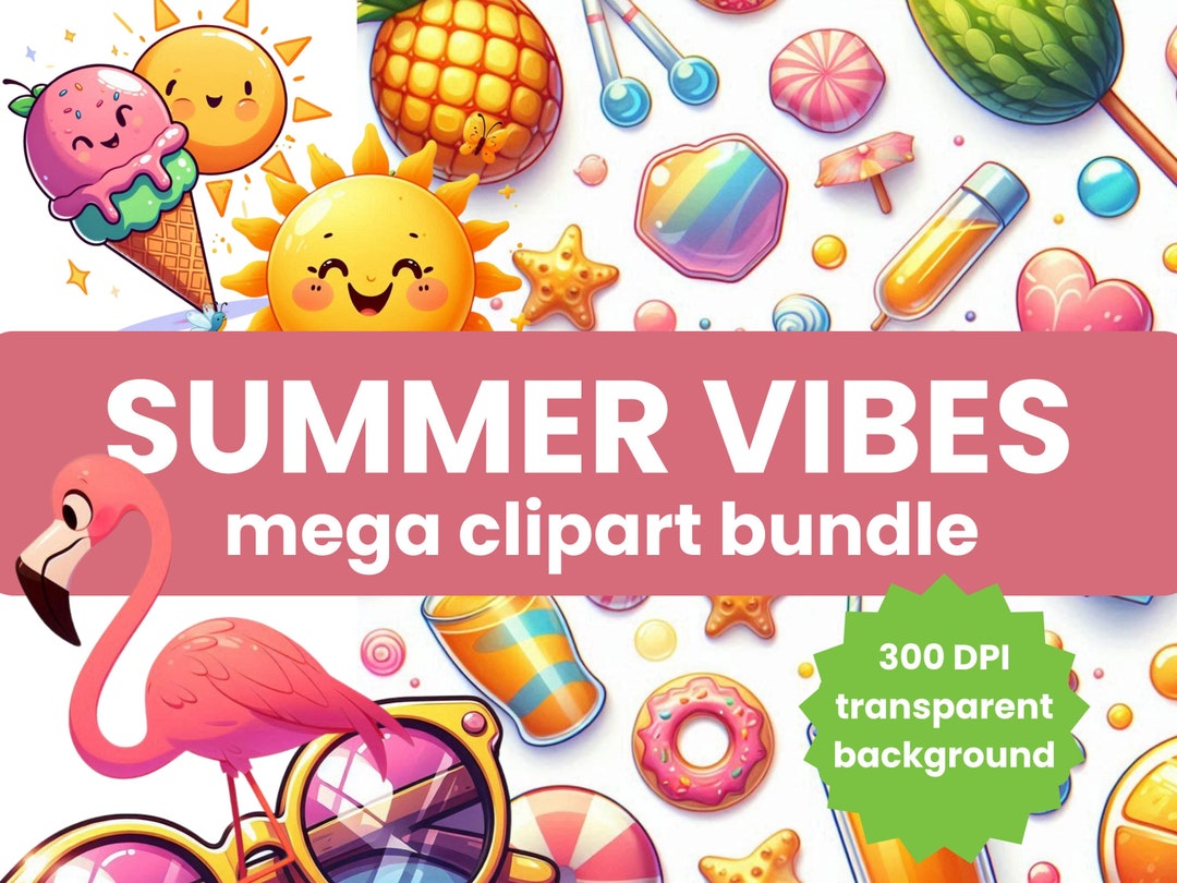 Summer Beach Clipart - Tropical Clipart - Pool Party Clipart - Instant ...