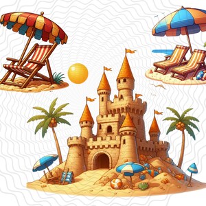 Summer Beach Clipart - Tropical Clipart - Pool Party Clipart - Instant ...