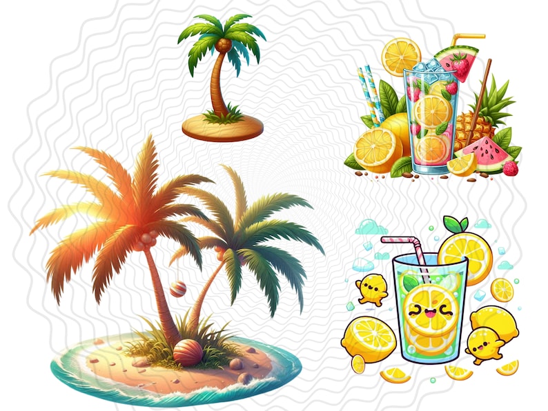 Summer Beach Clipart Tropical Clipart Pool Party Clipart Instant ...