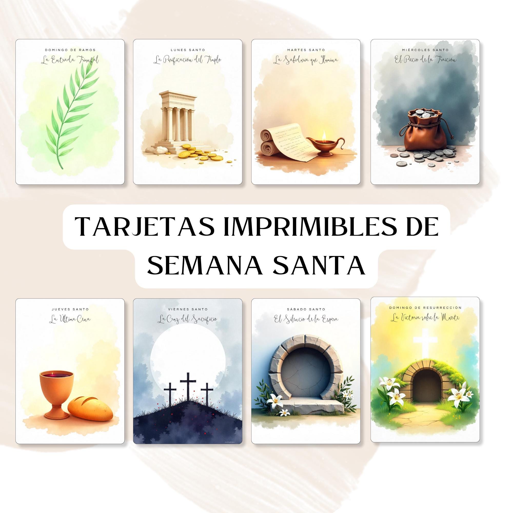 Tarjetas Imprimibles De Semana Santa - Tarjetas Digitales De Pascua ...