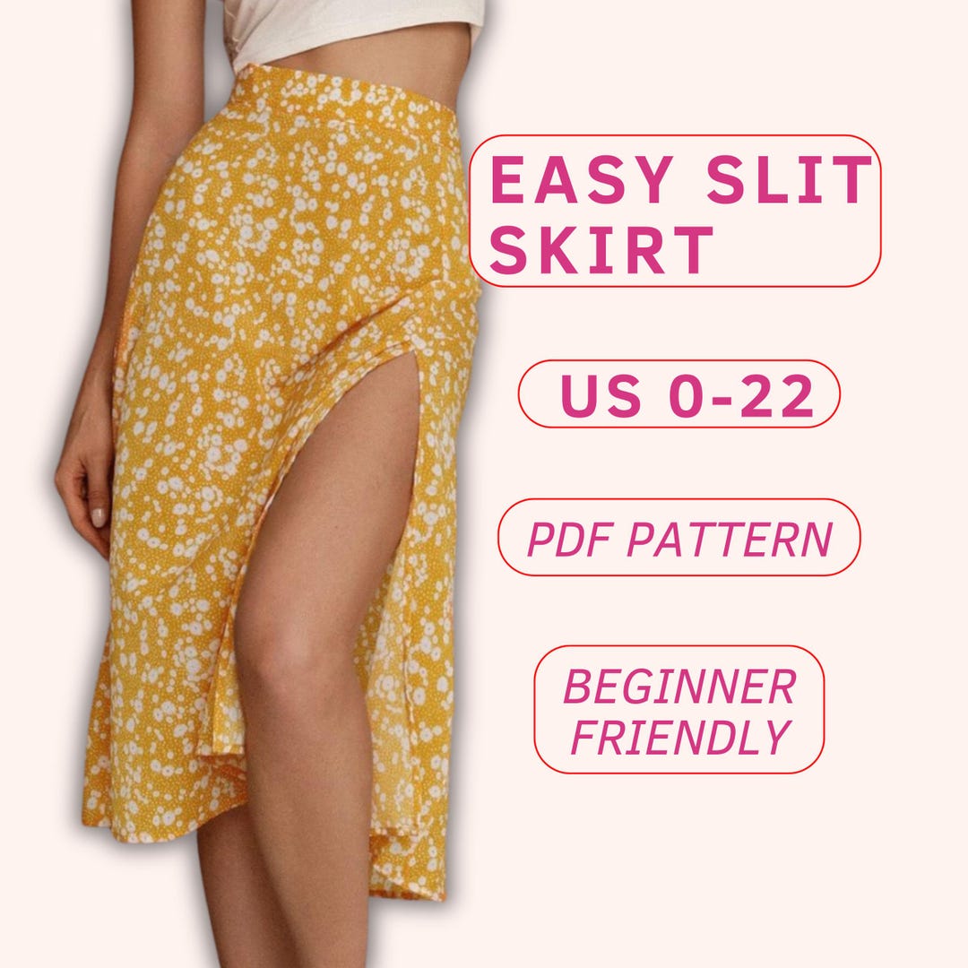 Easy Midi Skirt With a Slit Pattern, Midi Skirt Pattern for Beginners ...