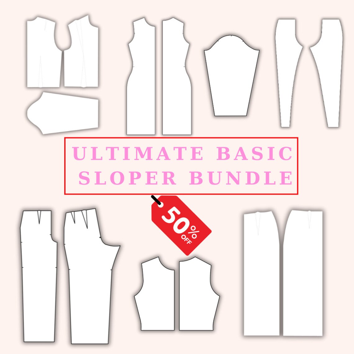 Basic Block BUNDLE Pdf Sewing Pattern, Basic Bodice Pattern, Basic ...