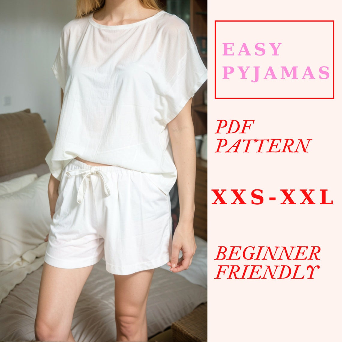 Easy Pyjamas Set Sewing Pattern, Comfy Pyjamas With Pockets Pdf Pattern ...