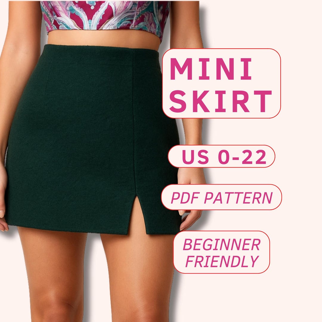 Mini Skirt Sewing Pattern, High Waist Pencil Skirt Pattern for ...