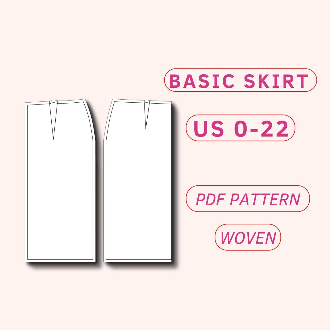 Basic Skirt Block for Woman, Beginner Friendly Sewing Pattern, Basic ...