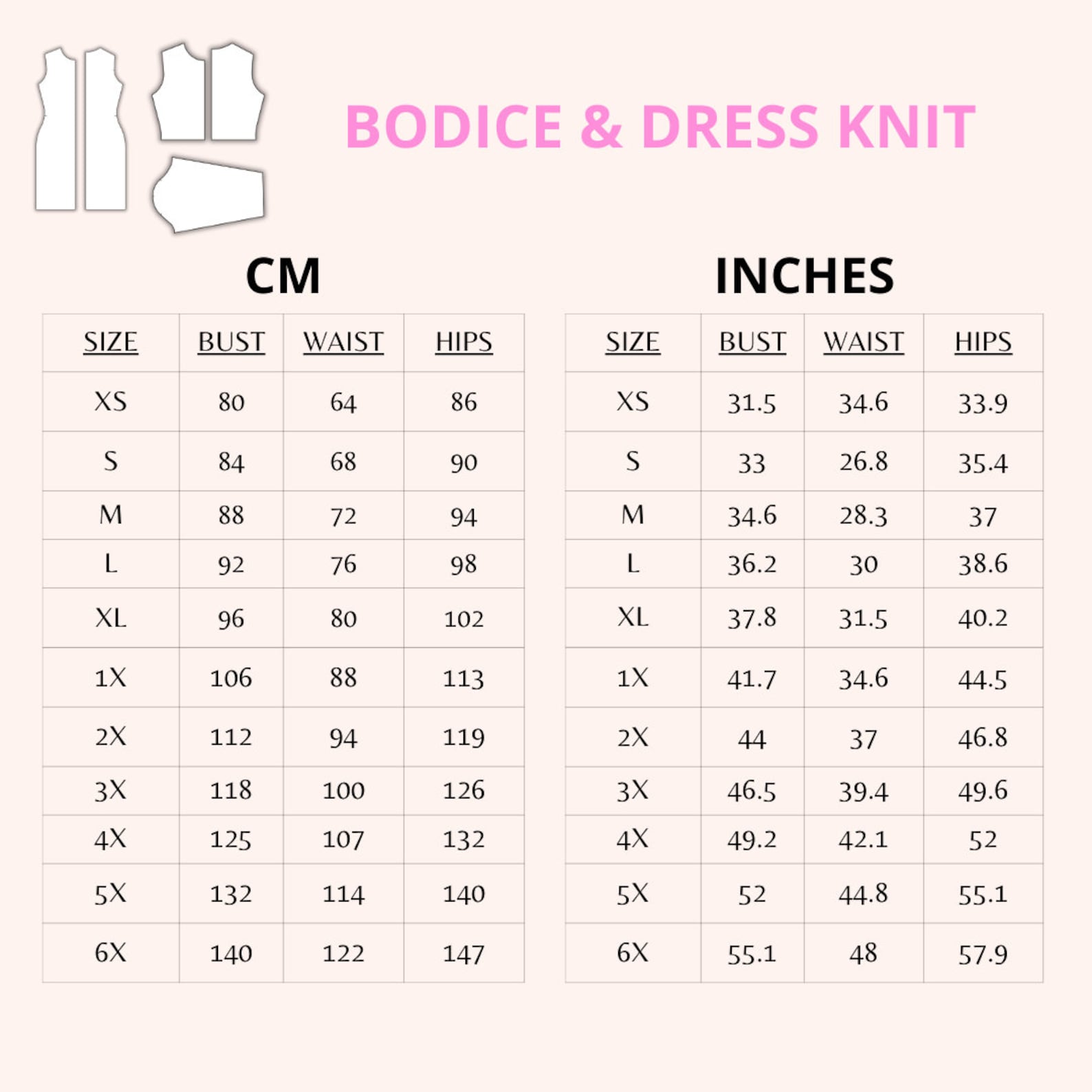 Basic Block BUNDLE Pdf Sewing Pattern, Basic Bodice Pattern, Basic ...