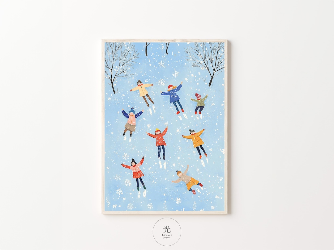 Snow Scene Art, Snow Day Art, Winter Wall Art, Childrens Holiday Art ...