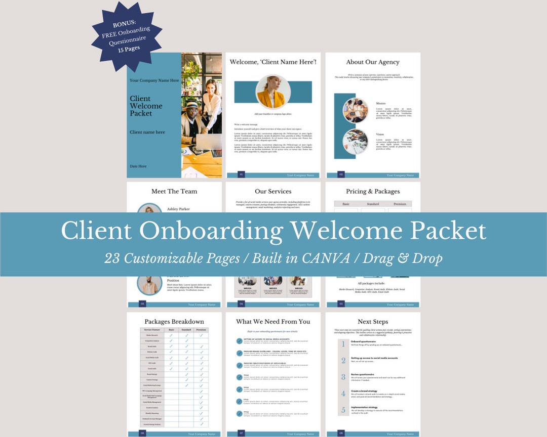 Client Onboarding Packet, Client Welcome Packet, Onboarding Checklist ...