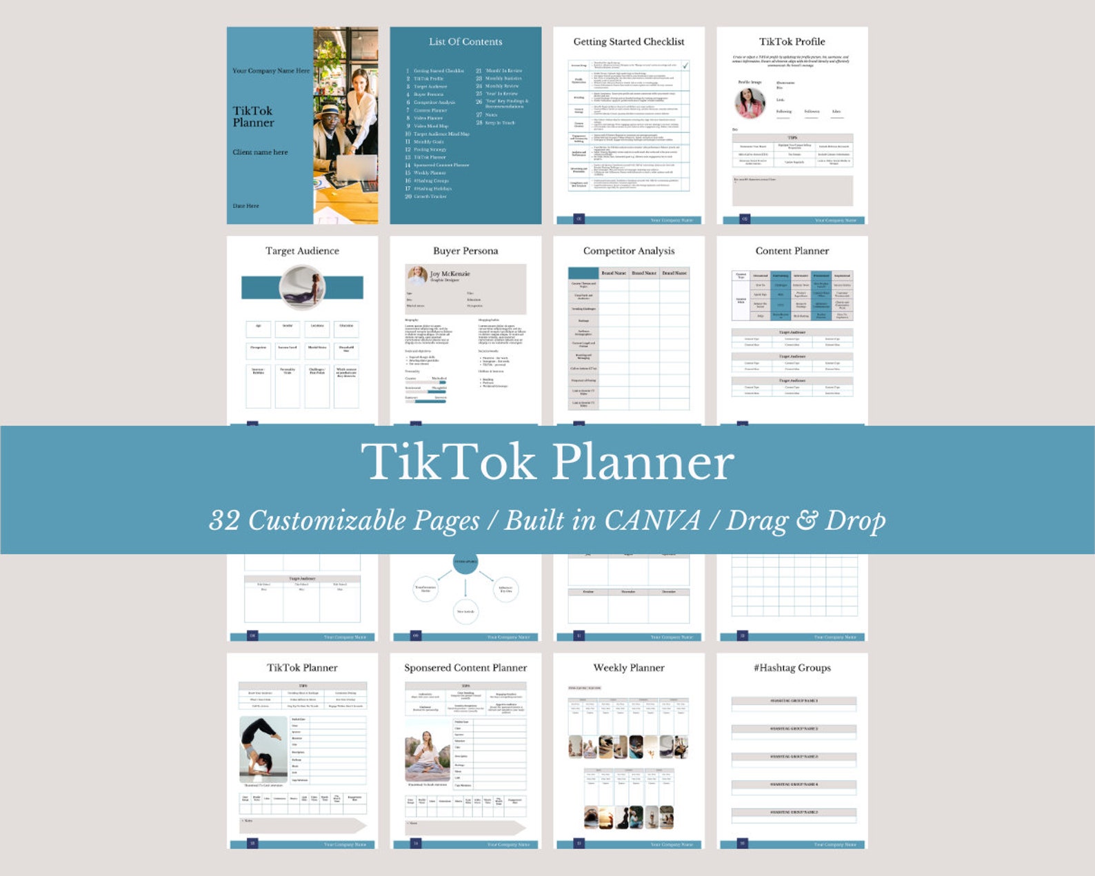 Tiktok Planner, Social Media Audit Template, Audit Your Socials, Tiktok ...