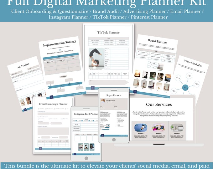 Full Digital Marketing Bundle, Social Media Planners, Digital Marketing ...