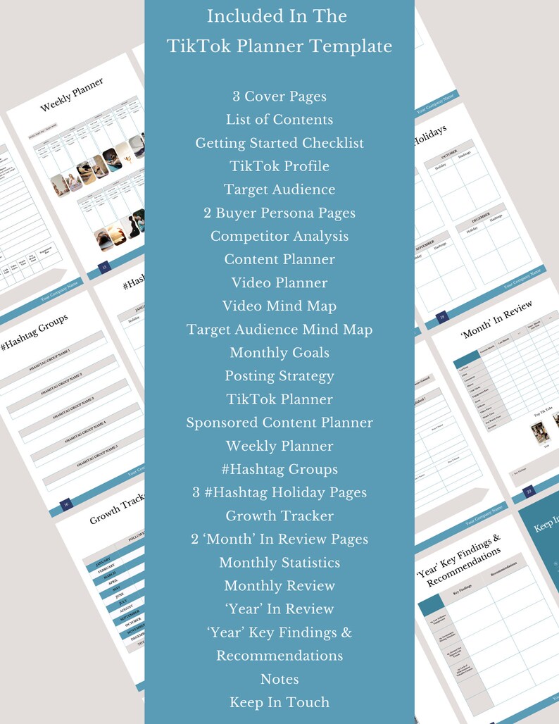 Tiktok Planner, Social Media Audit Template, Audit Your Socials, Tiktok ...