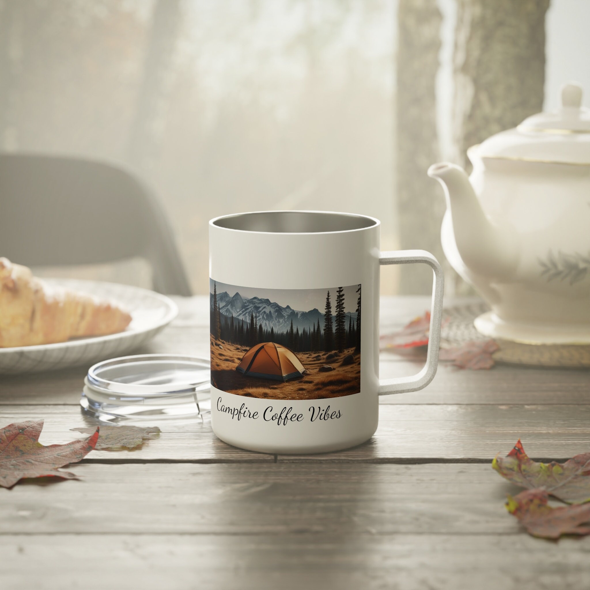 Campfire Coffee Vibes Insulated Camping Coffee Mug, 10oz - Etsy