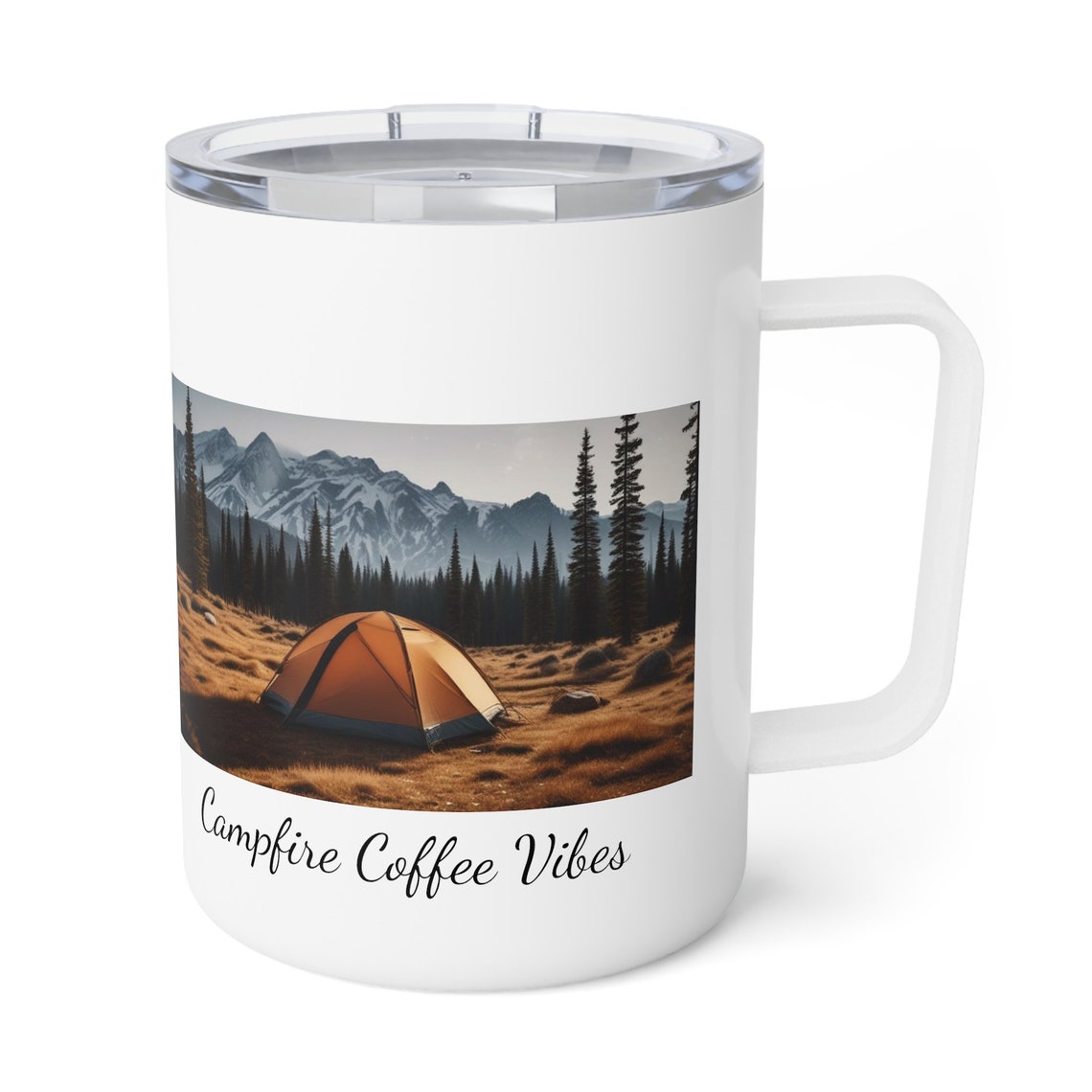 Campfire Coffee Vibes Insulated Camping Coffee Mug, 10oz - Etsy