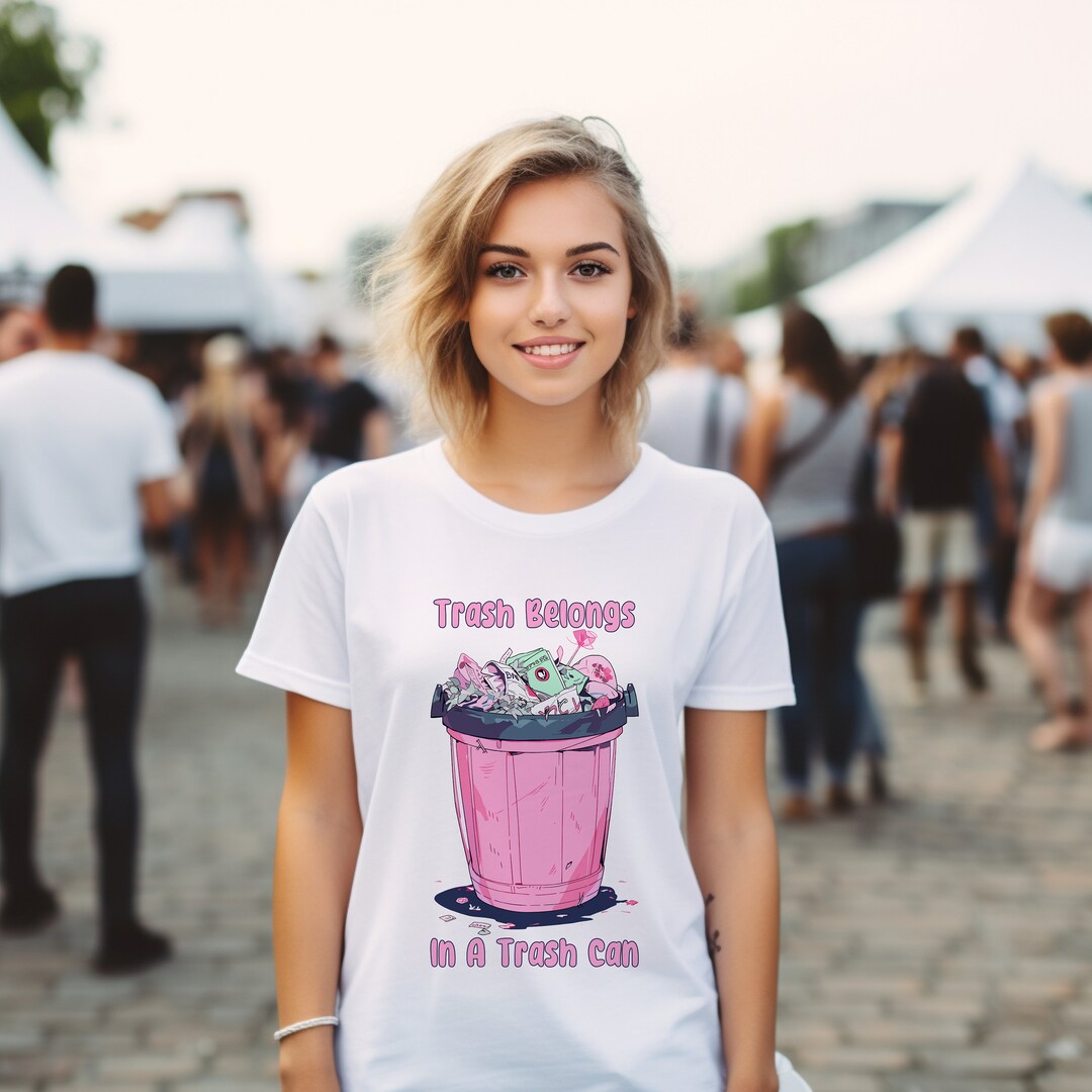 Trash Belongs in A Trash Can Unisex Ultra Cotton Tee Anime Convention ...
