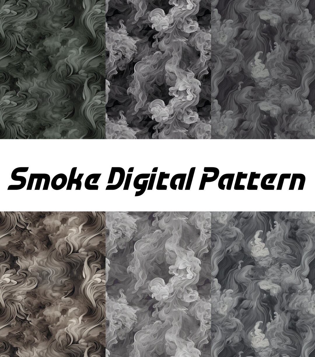 6 Designs Trippy Smoke Pattern Paper Download Printable Digital Fabric ...