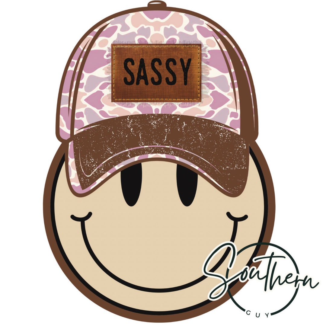 Camo Sassy Smiley With Hat Png - Etsy