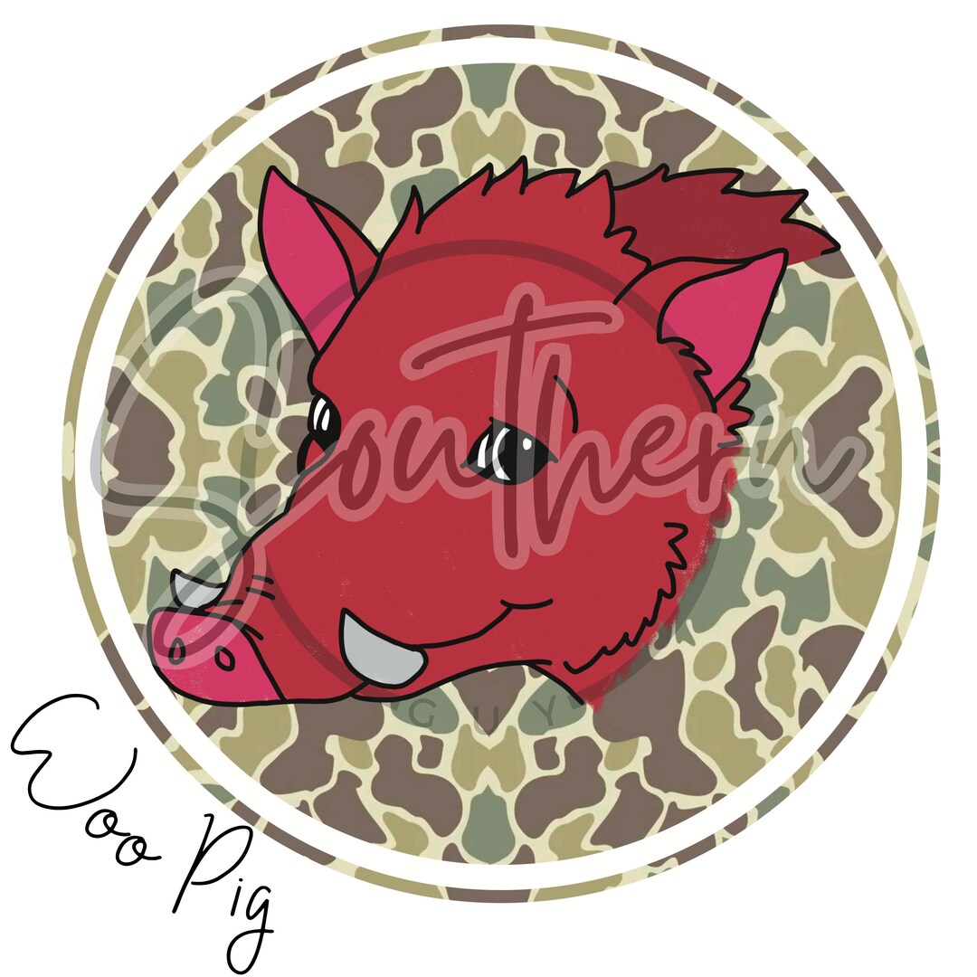 Camo Arkansas Woo Pig Png - Etsy