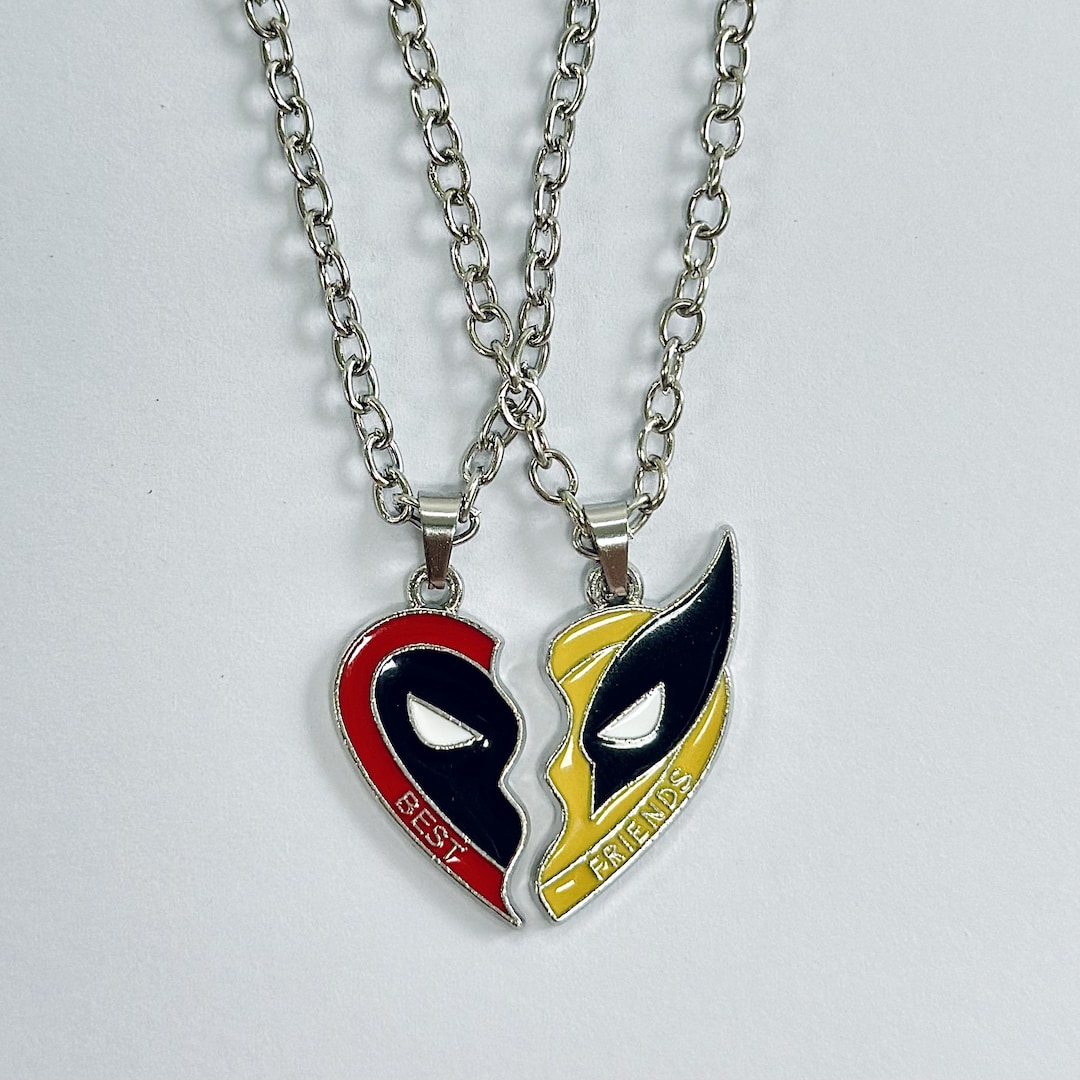 Deadpool & Wolverine Heart Best Friend Pendant Deadpool 3 Necklace BFF ...