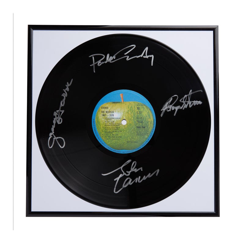 The Beatles 1967 1970 Signed Vinyl Record With A Black Frame - Etsy