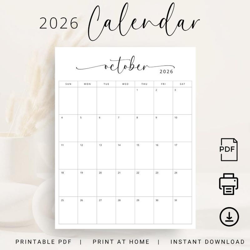 A4 Calendar 2026 Vertical - Etsy