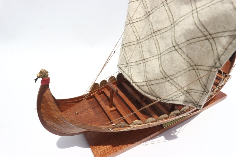Modellschiff Wikinger-Schiff - Handgefertigtes Drachenboot Boot Modell ...