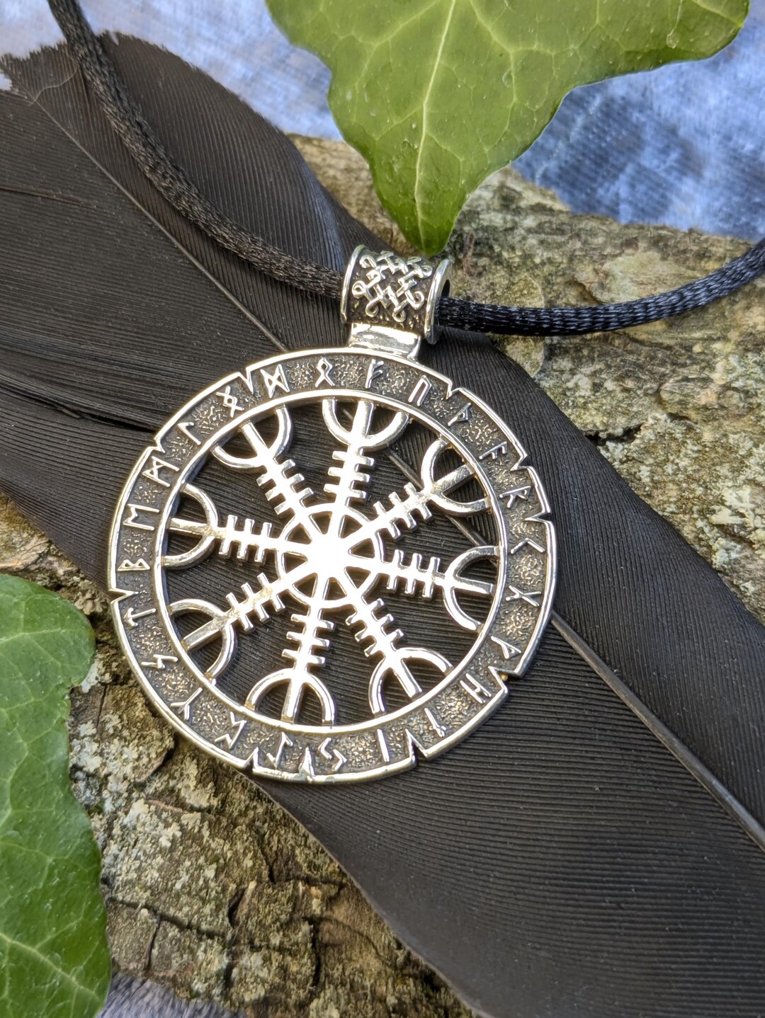 Sterling Silver Viking Protection Amulet - Aegishjalmur Helm of Awe ...