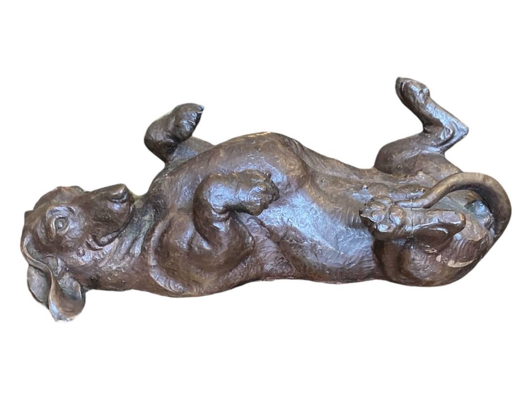 DORIS LINDNER rolling Dachshund Bronze Coated Resin Sculpture. - Etsy