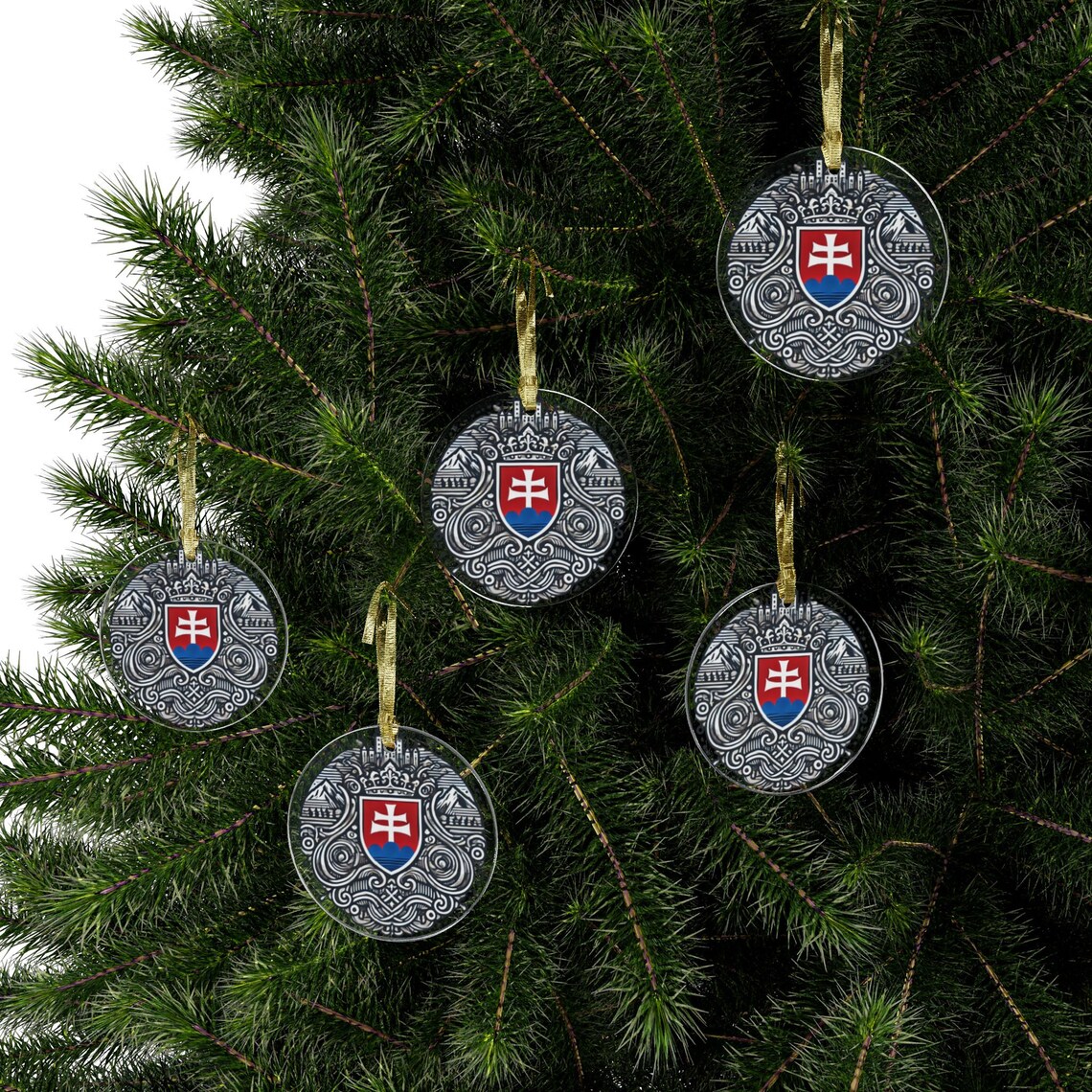 Slovakia Coat of Arms Christmas Ornaments | Slovak Holiday Decor ...